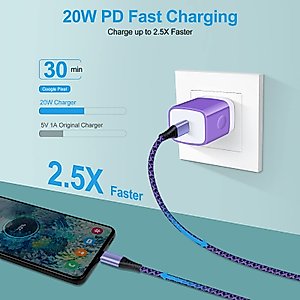 USB C Pixel 8 Pro Charger Block Fast Wall Charger Box for Google Pixel 8 Pro 7a 6 5 4 XL 4a,20W Type C Charger Plug PD Power Adapter for Samsung Galaxy S23 FE/A14/A54/A13/A23/Z Fold 4,iPhone 15 14 13