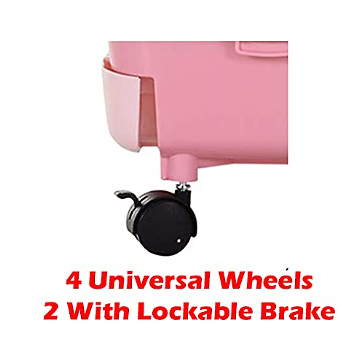 Pink Extra Large Deluxe Indoor Outdoor Multi-Level Guinea Pig Chinchilla Ferret Squirrel Hedgehog Kitten Rabbit Bunny Hutch House Critter Habitat Removable Washable Tray with Lockable Casters