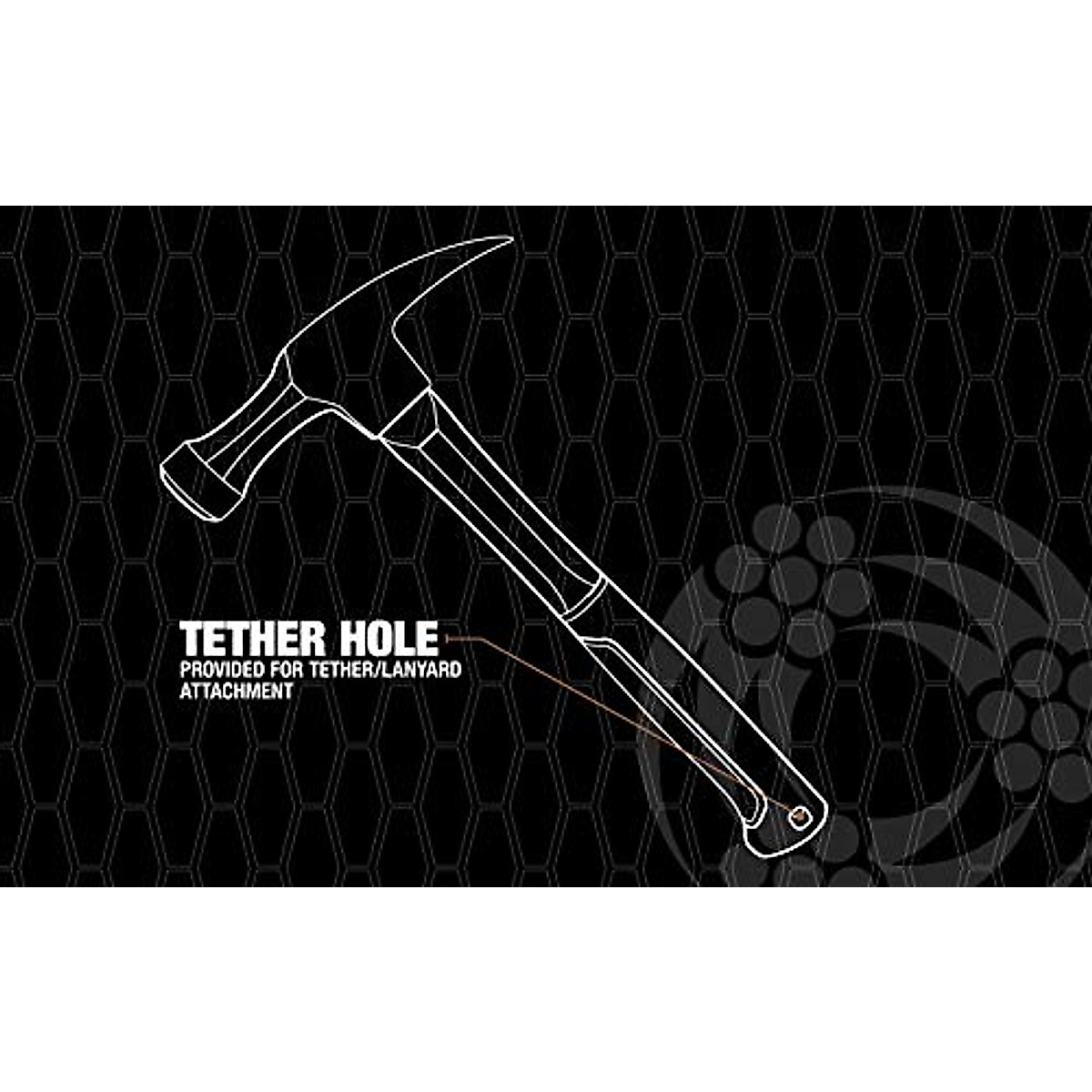 Southwire Bmeh-20 20 OZ. Heavy Duty Electrician's Hammer, 20 oz. Head with Smooth Face, Heavy Duty Drop Forged Steel Tether Hole For Safety, Lightweight Fiberglass Handle, 1.75 Lbs 65116840