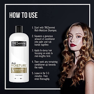 TRESemmé Shampoo and Conditioner Rich Moisture Set Deep Conditioner with Vitamin E for Dry, Damaged Hair, Hair Care with Vitamins and Biotin Shampoo, 56 Fl Oz (Set), Pack of 3, 8.0 Count