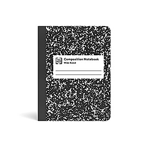 Staples 2072496 Notebook 9.75-Inch X 7.5-Inch Wide Ruled 100 Sh. Black 48/Ct