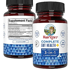 MaryRuth's Complete Gut Health+ | 3-in-1 Prebiotic + Probiotic + Postbiotic Corebiome® Vegan Gastrointestinal Support | Support Gut Health & Immune Function | 2 capsules per serving; 30 servings