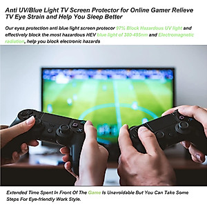 Anti-Glare Film for TV 65 Inch Anti-Blue Light Film Anti UV TV Screen Protector Indoor & Outdoor TV Glare Screen Frosted Film Anti-Reflection Rate Up To 90%