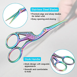 Sewing Crafting Scissors, Crane Shape Scissors Rainbow Stork Scissors Crane Scissors Stainless Steel Small Craft Scissors DIY Tools for Embroidery, Craft, Needle Work