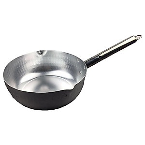 Japanese Saucepan, Aluminum Alloy Yukihira Saucepan with Stainless Steel Handle Nonstick Sauce Pot with Pour Spouts for Home Kitchen Cooking(7.9in)