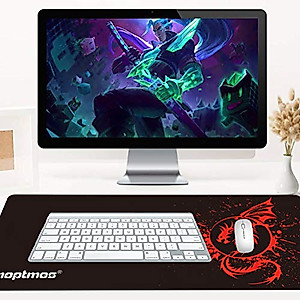 Large Mouse Pad Gaming Mouse Pad Fly Dragon Mouse Pad Gamer Office Computer Mouse Mat (A-Red)