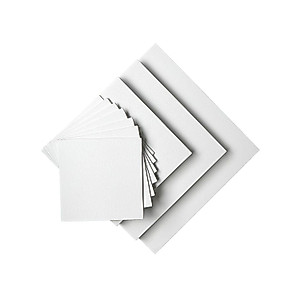 KINGART 830-28 White 28 Pc. Multi-size Value ARTIST CANVAS BOARDS, Gesso Primed - 100% Cotton Square Panels, Art Supplies for Oil and Acrylic Painting, 7 Ea: 6x6, 8x8, 10x10, 12x12 in.