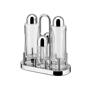 Alessi 4 Piece Condiment Set, Silver