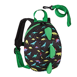 VASCHY Mini Toddler Backpack with Leash, Ultra Lightweight Tiny Little Daycare Backpack Boys Dinosaur