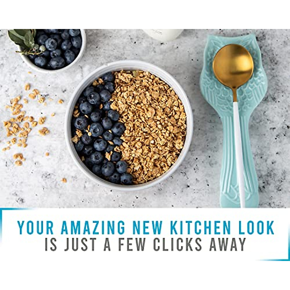 Decorative Owl Spoon Rest for Kitchen Countertop – Modern Farmhouse Spoon Holder for Stove in Lovely Aqua Blue, made with Chip-free Ceramic – Dishwasher Safe Utensil Rest