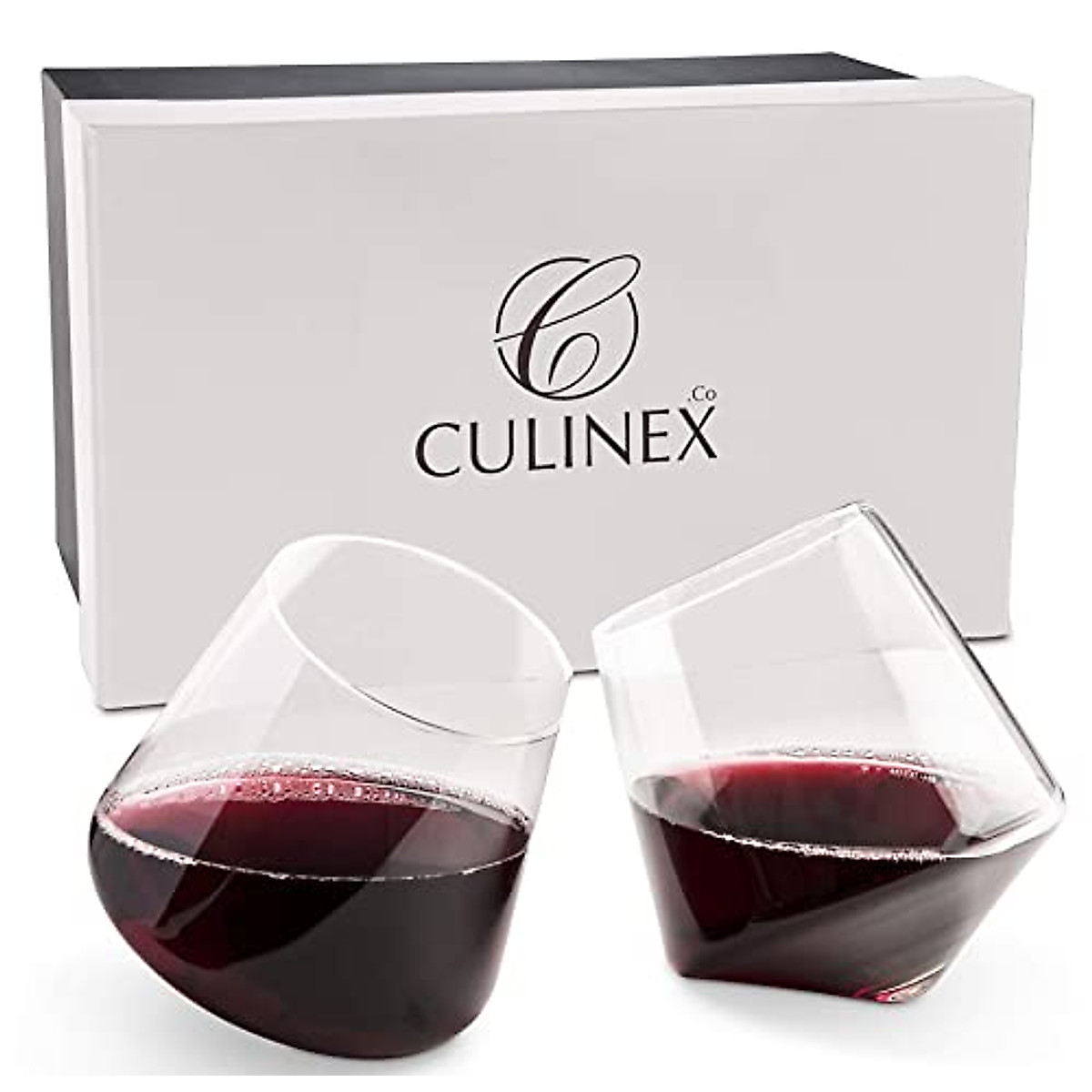 Stemless Wine Glasses Set of 2 Aerating wine glasses Elegant Wine Glasses Stemless large wine glass CulinexCo.com Red Wine Glass Tumbler stemless wine glass set cup wine cups non drip no spill glass