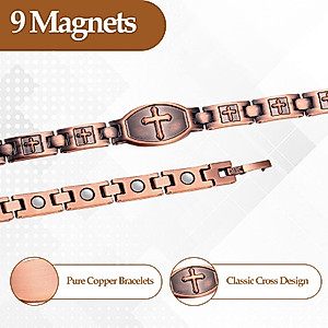 Jecanori Copper Bracelets for Women,Classic Magnetic Copper Bracelet,Valentine's Day Gifts with Sizing Tool(Liberty Series)
