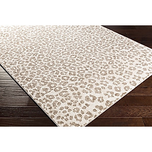 Hauteloom Bonhill Modern Animal Print Area Rug for Living Room, Bedroom, Dining Room - Bohemain Leopard Print Carpet - Tan, Terracota, Brown, Beige, Ivory - 5'3" x 7'3" (5x7)