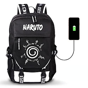 HUIHSVHA Anime Backpack, Large Capacity School Laptop Bag with USB Charging Port, Casual Travel Daypack For Adult Youth
