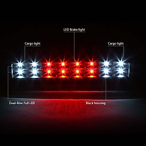 Replacement for Ford F-250 F-350 F-450 F-550 Super Duty 1999-2016 /Ford Ranger 1993-2011 Clear Lens Black Housing Tail High Mount 3rd Third Brake Light Cargo Lamp Waterproof