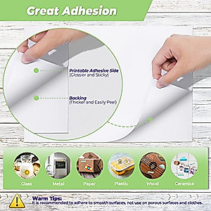 Sticker Photo Paper 8.5 x 11 Inch Glossy Photo Quality Paper 50 Sheets Self-Adhesive Paper for Inkjet Printers Sticky Paper Printable White, 135 gsm, 50 Count Pack