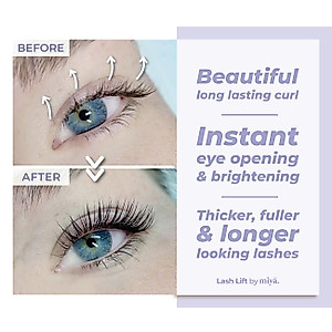 MIYA LASH 2 in 1 Lash Lift & Brow Lamination Kit | Instant Fuller Eyebrows, Eyelashes | Salon Result lasts 8 weeks | Professional LVL, Perm, Laminate with Silicone Shields, Lash Picks