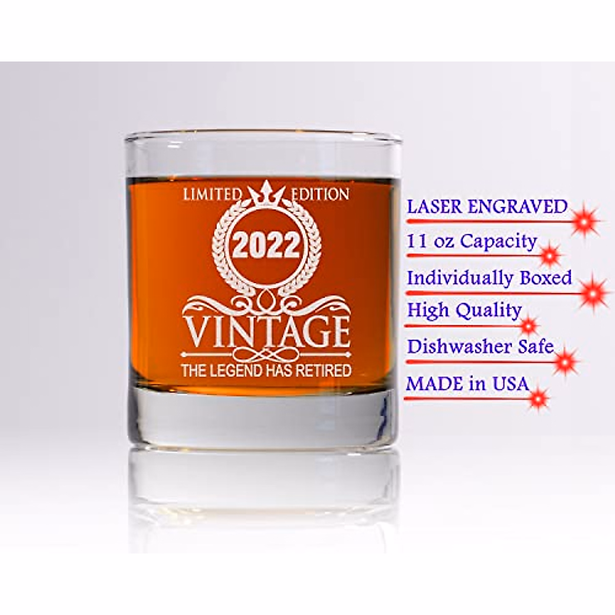 CARVELITA The Legend Has Retired 2022 Limited Editions 11oz Whiskey Glass - Funny Retirement Gifts For Men - Retired Gifts For Women - Happy Retirement Gifts - Retirement Party Decorations For Men