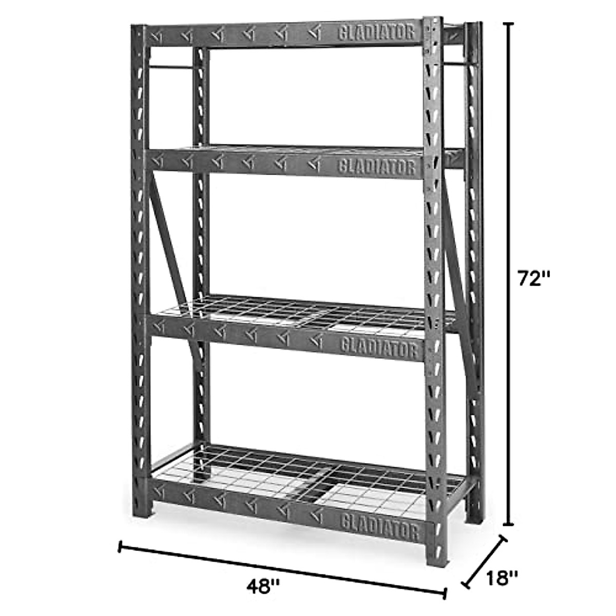 48" Wide Heavy Duty Rack with Four 18" Deep Shelves