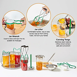 Canning Supplies Starter Kit, 10 Piece Stainless Steel Canning Set Tools for Water Bath/Pressure Canner with Cleaning Tools Home Canning Kit for Beginners