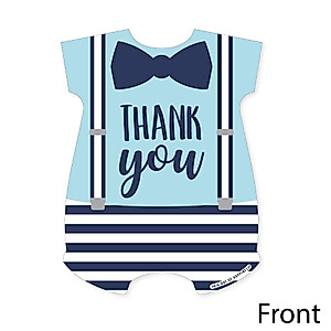 Big Dot of Happiness It's a Boy - Shaped - Blue Baby Shower Thank You Note Cards with Envelopes - Set of 12
