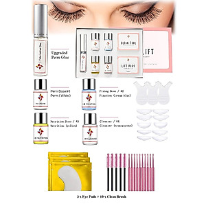 TUBeauty Eyelash Perming Full Kit, Upgraded Professional Eyelash Perming Eye Lashes Extension Perming Kit Nutritious Eyelashes Curling Lash Lift ICONSIGN (Glue Upgraded Version)