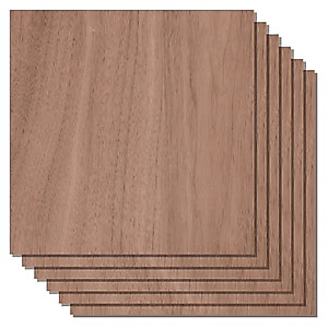 xTool Selected Walnut Plywood 6pcs, 1/8" Plywood Sheets A/B Grade Walnut Plywood Wood for Crafts, 12"x12" Thin Wood 3mm Plywood for Laser Cutting and Engraving, CNC Cutting, Painting, Fretwork
