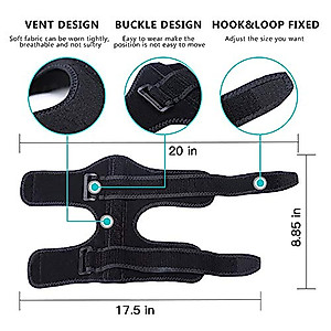 New Plantar Fasciitis Night Splint, Adjustable Brace Support Night Splints for Right or Left Foot Support Sleep/ Arthritis/ Tendonitis/ Dorsiflexion/ Heel Calf Stretcher and Spiky Massage Ball (Black & Red)