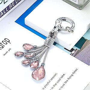 Bling Crystal Car Keychain for Women, Keychain Accessories With Rhinestones, Fashionable Car Key Chain for Car Keys Fit BMW Honda Audi Lexus Ford Mercedes Benz Nissan Cadillac Toyota (2 Pink)