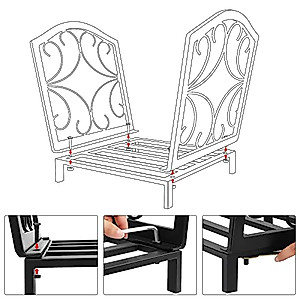 Eletorot 17 Inch Small Firewood Rack Indoor/Outdoor,Decorative Fire Log Holder for Fireplace,Fire Pit,Heavy Duty Wood Rack,Wood Stove Accessories