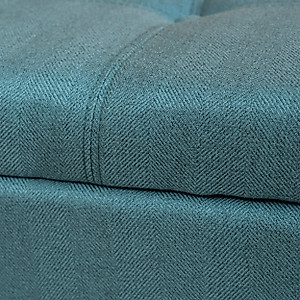 Christopher Knight Home Harper Fabric Storage Ottoman, Teal