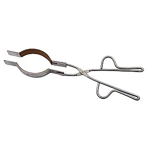 EISCO Heavy Duty Beaker Tongs, 12" Long, Cork Lined Jaws, Riveted Joint, Stainless Steel, Hot Beakers with 100mL to 1500mL Capacity
