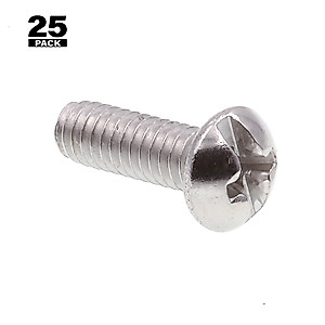 Prime-Line 9003493 Machine Screw, Round Head, Slotted/Phillips Combo, #8-32 X 1/2 in, Grade 18-8 Stainless Steel, Pack of 25