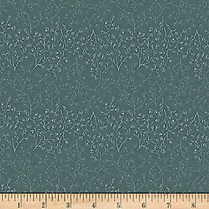 Art Gallery Fabrics Art Gallery Gathered Verdure Spruce Fabric, Blue Green