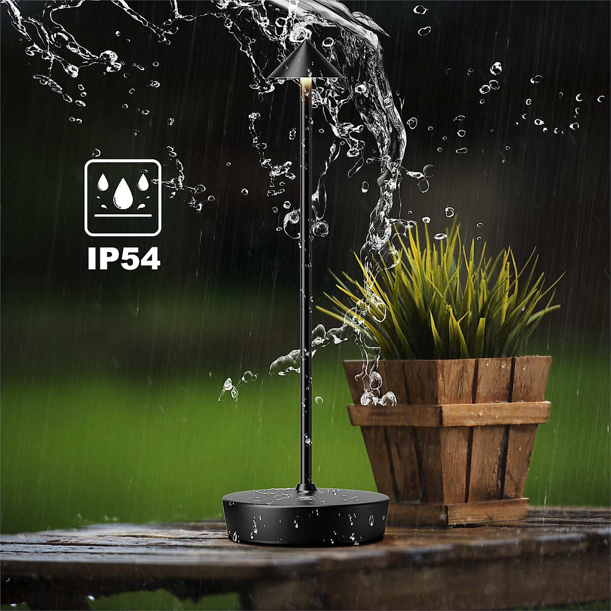 Willdoak Cordless Table Lamp Rechargeable, 6000mAh Battery Operated LED Table Light, Stepless Dimming Portable Waterproof Touch Table Lamp for Patio Restaurant Outdoor