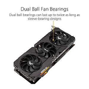 ASUS TUF Gaming NVIDIA GeForce RTX 3080 Ti OC Edition Graphics Card (PCIe 4.0, 12GB GDDR6X, HDMI 2.1, DisplayPort 1.4a, Dual Ball Fan Bearings, Military-Grade Certification, GPU Tweak II) (Renewed)