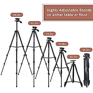 UBeesize 10" Selfie Ring Light with 50" Extendable Tripod Stand & Phone Holder for Live Stream/Makeup/YouTube Video