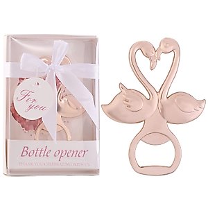 VIDACONTIGO 10 Pack Wedding Bottle Opener Flamingo shaped gift for Guests Bridal Shower Gift Baby Shower Souvenir Party Decorations (10 PCS)