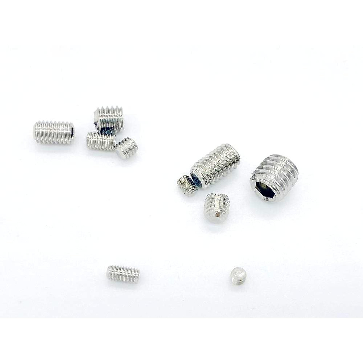 AXK Set Grub Screw M3 M4 M5 M6 M8 Metric Thread Hex Allen Socket Head Cap Screw Bolt Hexagon Hex Drive Cup Point Screw Assortment Kit Set Alloy Steel l Screw (200PCS Stainless Steel)