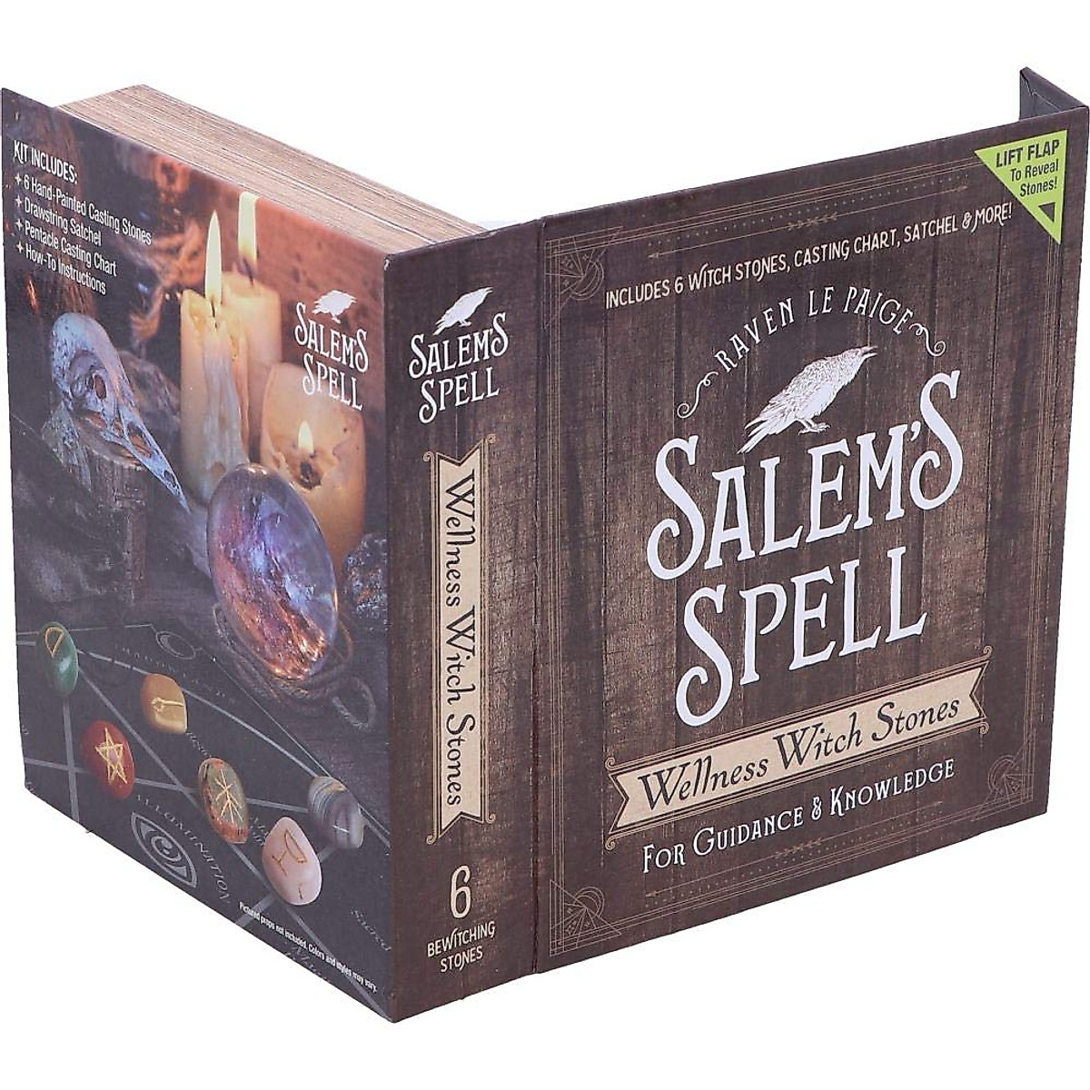 Nemesis Now Salem's Spell Kit Set of Six Witches Wellness Stones in Decorated Box, Brown, One Size