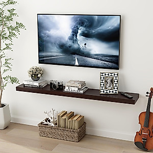 Floating Shelves, 48 Inch Wall Shelf, Rustic Wood Shelves for Wall Storage, Fireplace Mantel, Wall Mounted Wooden Display Shelf for Bathroom Bedroom Kitchen Garage,48" W x 8" D x 1.6" H