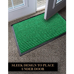 LuxUrux Durable Rubber Door Mat - Heavy Duty, Indoor/Outdoor (17'' x 30'') - Easy Clean, Waterproof, Low-Profile - Ideal for Entryways, Patios, Garages