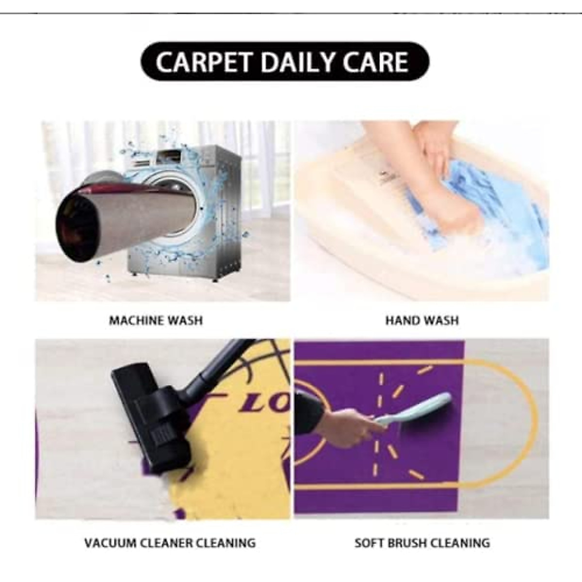 Carpet 8x10 Feet / 240x300 cm Machine Washable Rug,Anti Slip Backing Rugs,Modern Indoor Plush Carpet for Home Decor Abstract Gray White Stripes Pattern