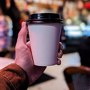 Smygoods 12oz Coffee Cups With Lids, Coffee Cups, & Tea Cups, 100 Pack,