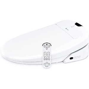 Brondell Swash S1200-RW Luxury Bidet Toilet Seat in Round White with Dual Stainless-Steel Nozzles | Endless Warm Water | Programmable User Settings | Self-Cleaning Nozzles | Nightlight