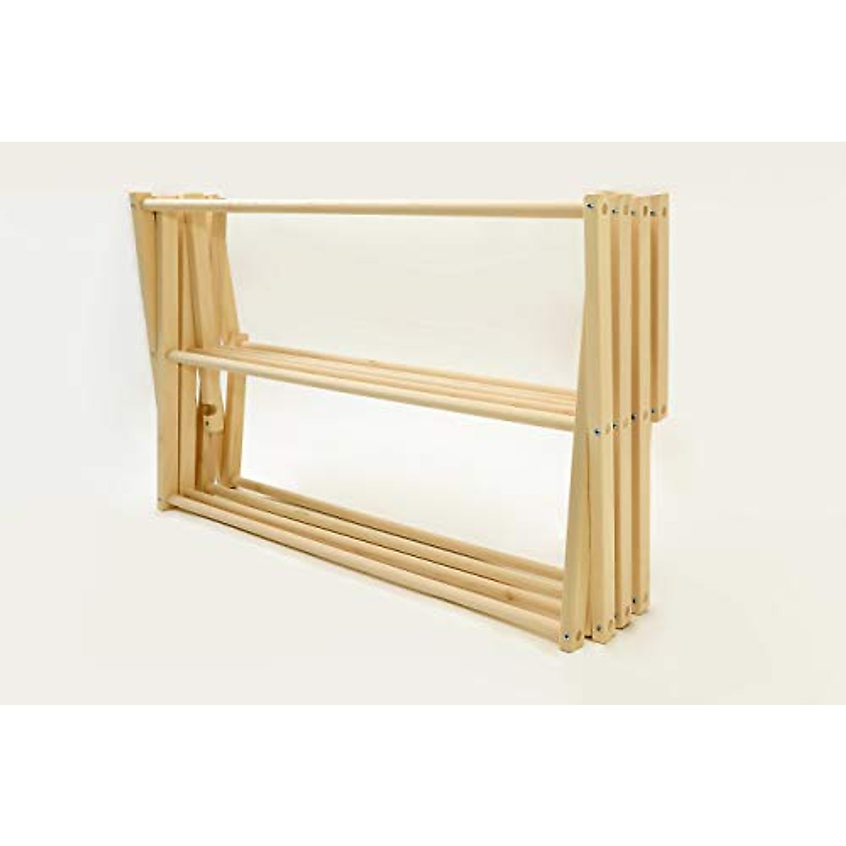 Clothes Drying Rack Wooden Maple Folding Amish Handmade Quality 36 Inches Wide 52 Inches Tall USA