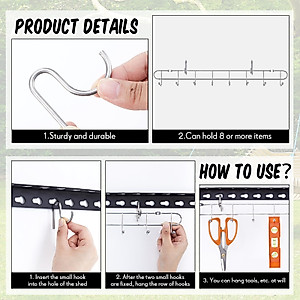 MorningRo 3 Pcs Shed Tool Organizer Garage Wall Organizer Storage Tool Hangers for Garage Wall Heavy Duty Individual Utility Hooks for Shed Garden Broom Rake Hanging Rack Holder