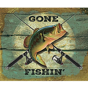 Gone Fishing Fleece Throw Blanket 50" x 60"