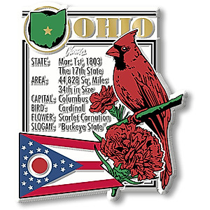 Ohio Six-Piece State Magnet Set by Classic Magnets, Includes 6 Unique Designs, Collectible Souvenirs Made in The USA