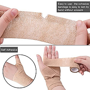 BQTQ 30 Rolls Self Adhesive Bandage Wrap 2 inch Self Adherent Wrap Tape Breathable Athletic Tape Stretch Sports Wrap Self Adhesive Wrap for Wrist Ankle Swelling Sprains(Rainbow Color)
